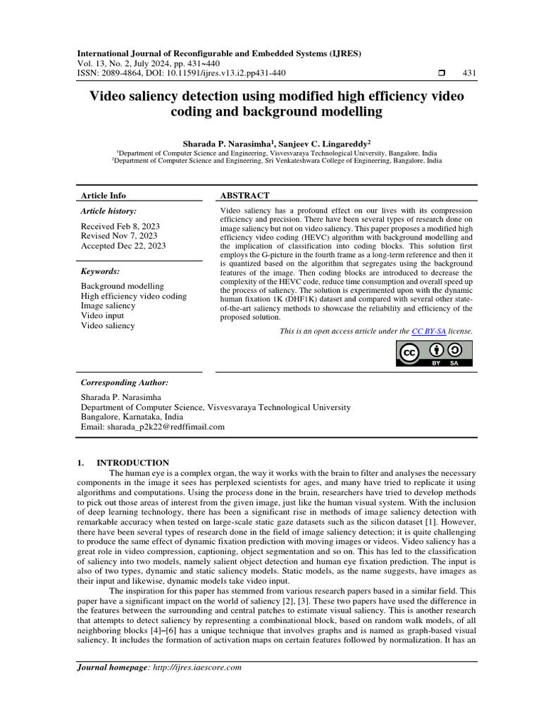 Video Saliency Detection with HEVC | PDF | Data Compression | Deep Learning