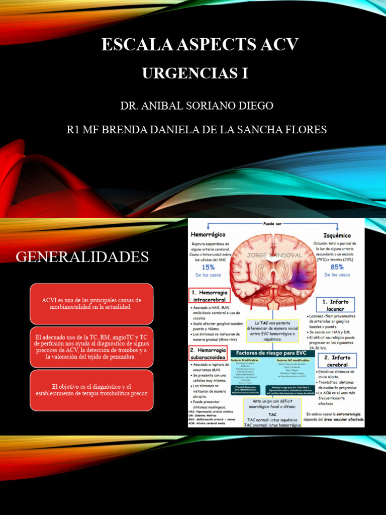 Escala ASPECTS en Diagnóstico de ACV | PDF | Carrera | Desórdenes ...