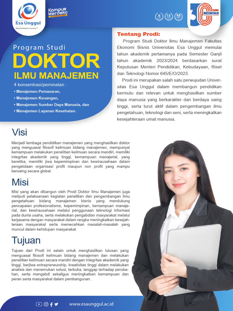 Brosur Program Studi Doktor Ilmu Manajemen Univers - 240729 - 192645 | PDF