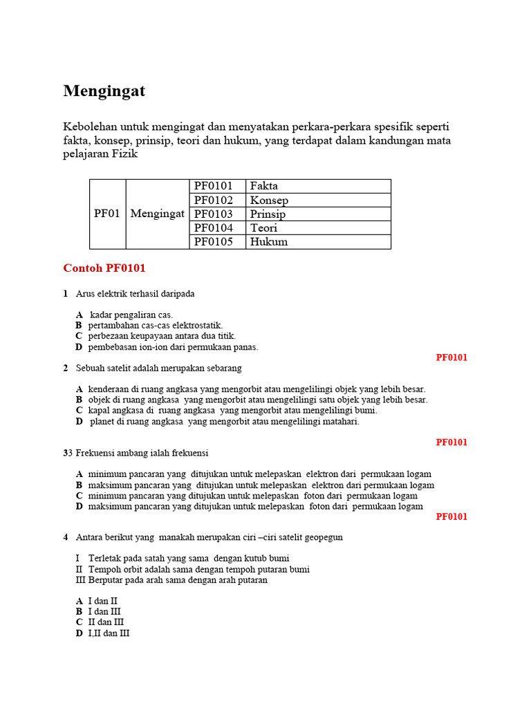 Contoh Konstruk Kertas 1 | PDF