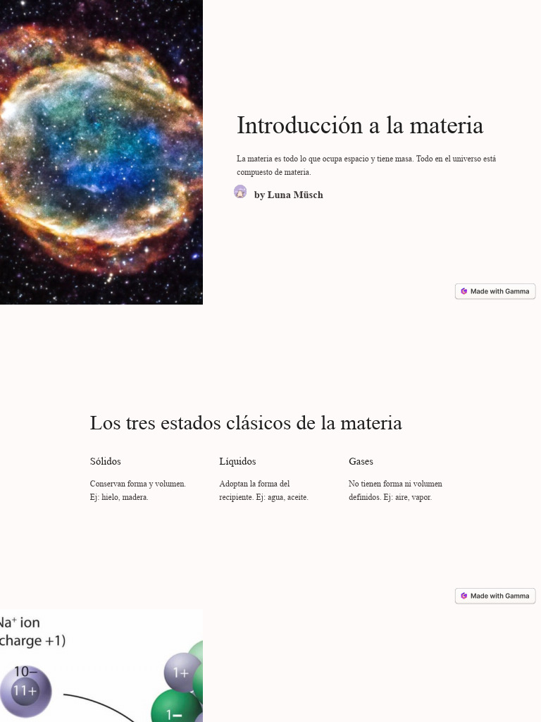 Introduccion A La Materia | PDF | Importar | Gases
