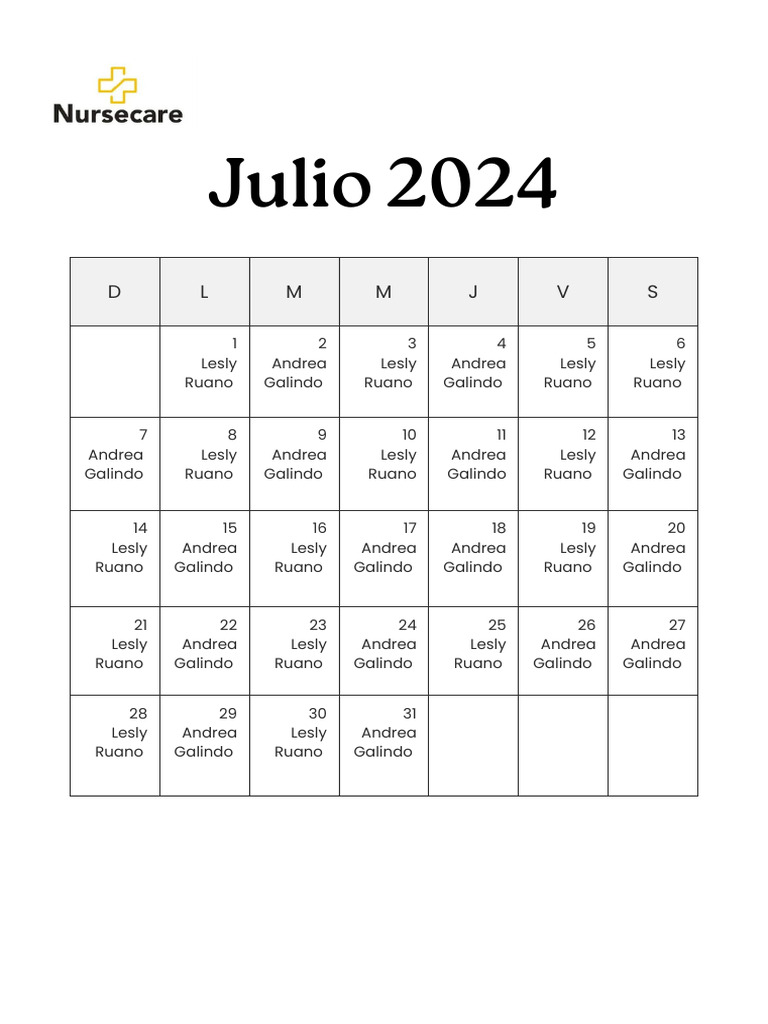 Agenda Calendario Julio 2024 Planificador Mensual Minimalista Rosa ...