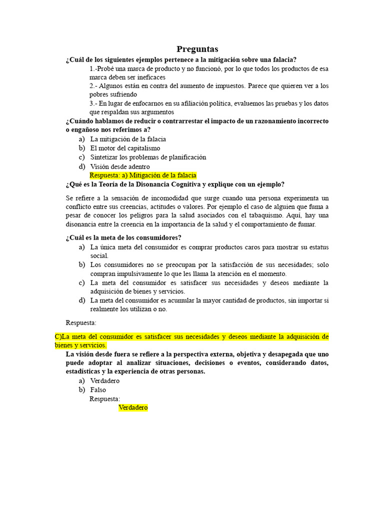Preguntas Finales Inv Mercador | PDF | Comportamiento | Pensamiento