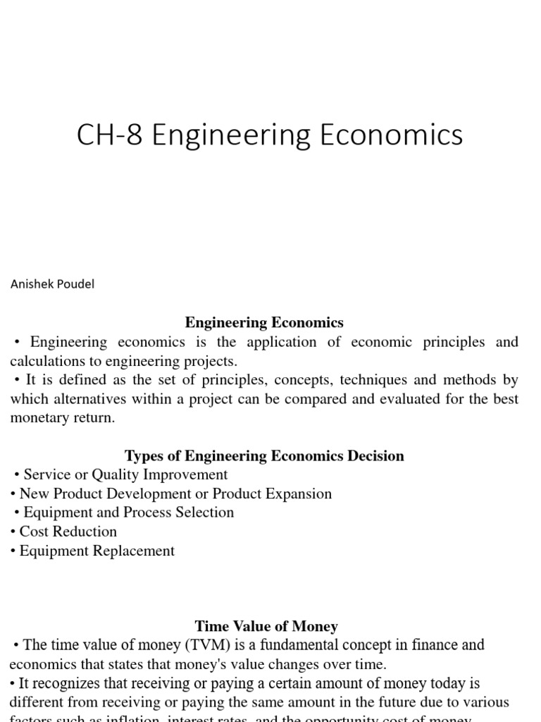 CH-8 Engineering Economics | PDF | Interest | Depreciation