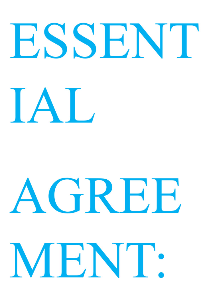 Essential Agreement | PDF