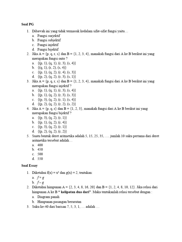 Soal PTS MTK - KELAS XI | PDF