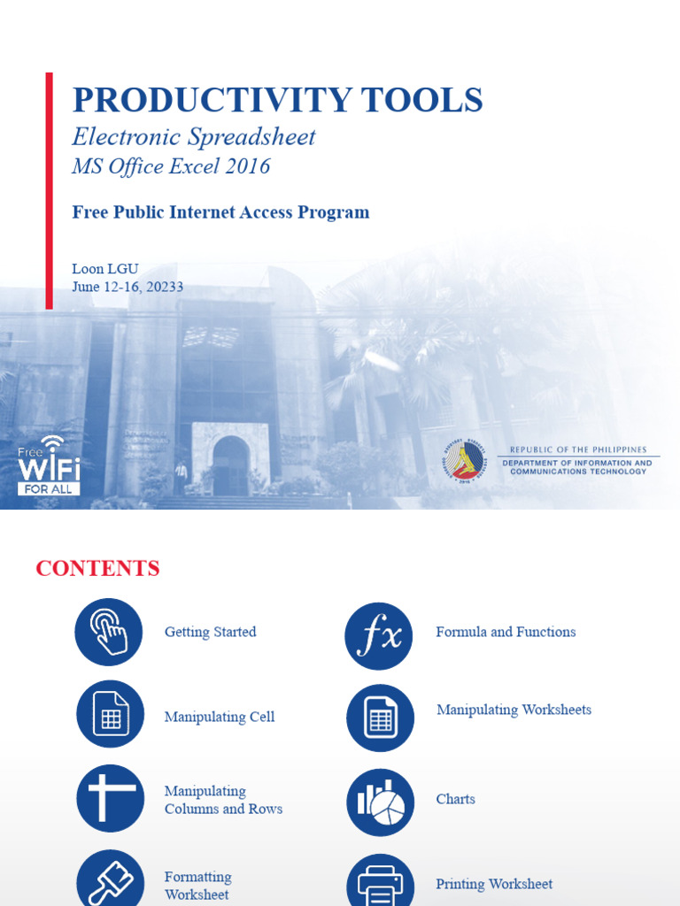Module 3 - Electronic Spreadsheet MS Excel 2016 FINAL | PDF | Microsoft Excel | Spreadsheet