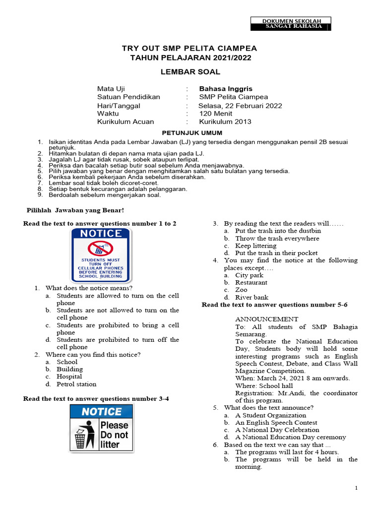 Soal To 2022 | PDF | Basil