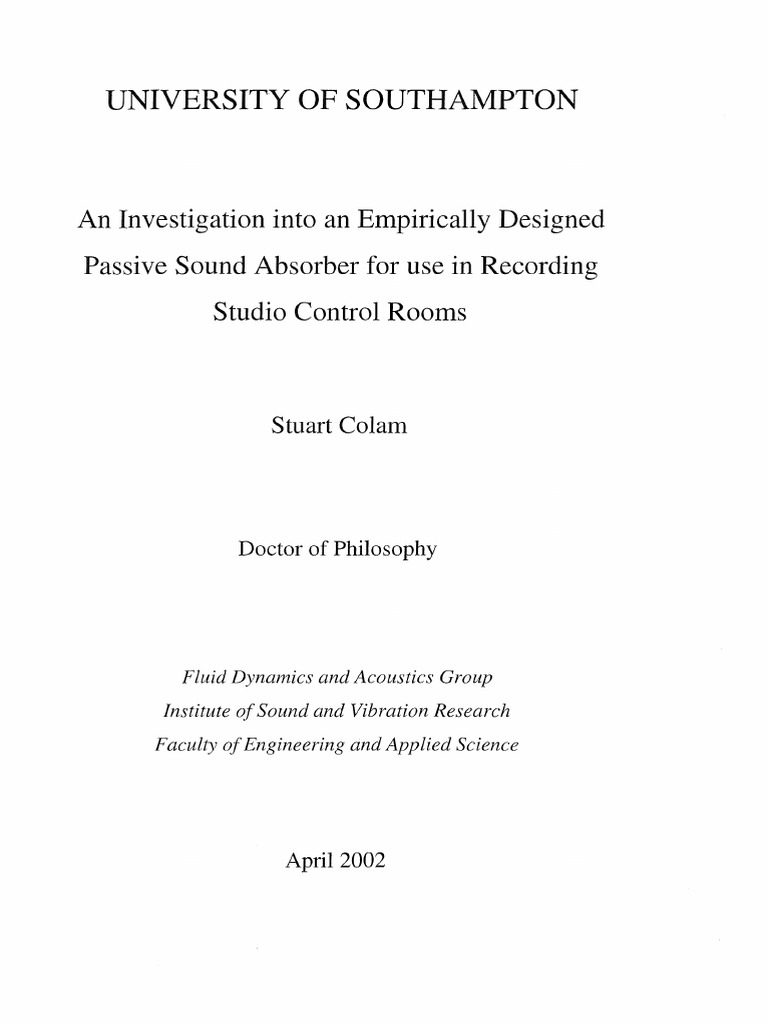 University of Southampton: Stuart Colam | PDF | Classical Mechanics ...