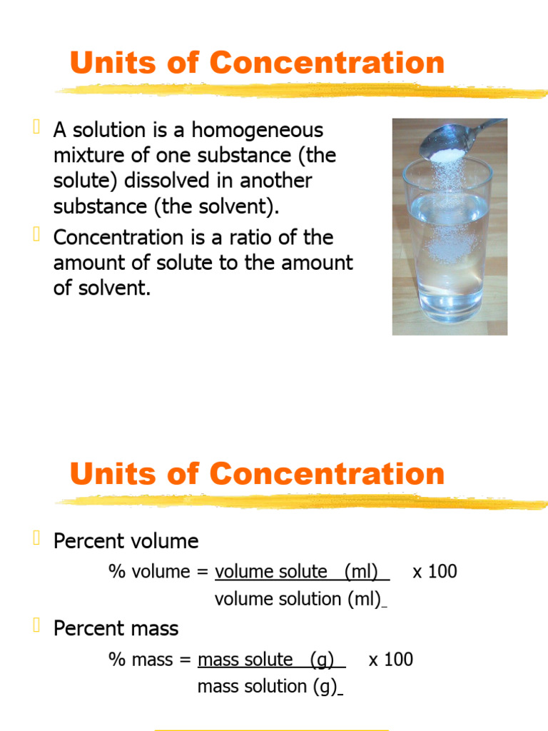 Concentration of Solutions | PDF | Concentration | Chemistry