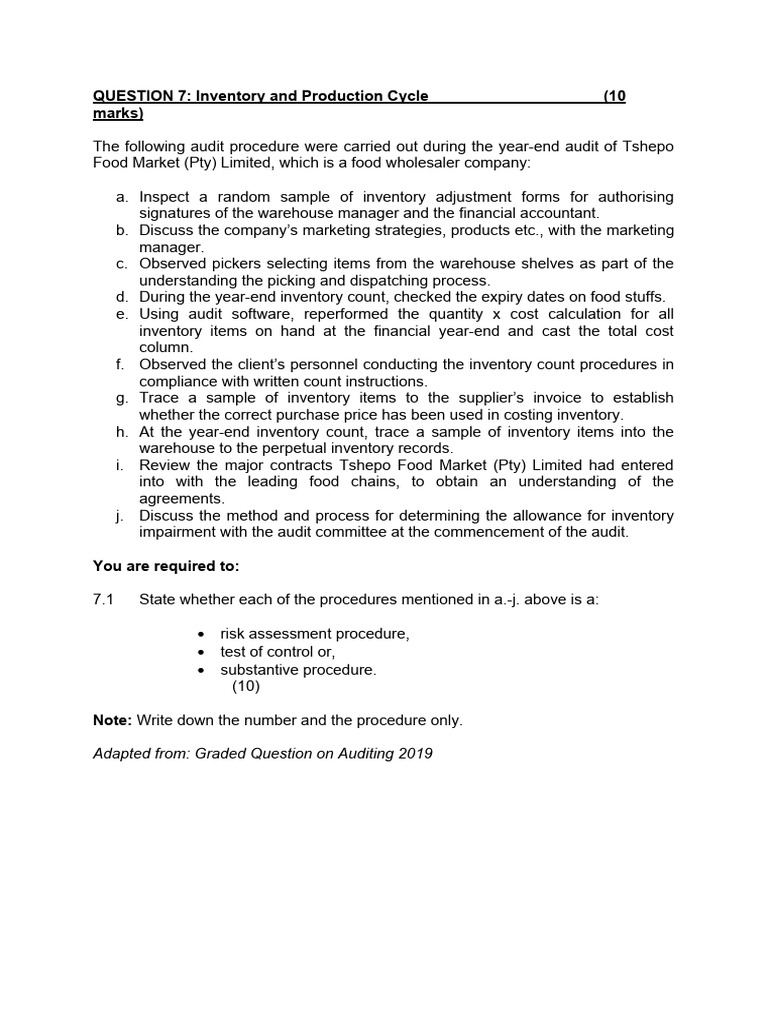 Inventory and Payroll Audit Procedures | PDF | Inventory | Payroll