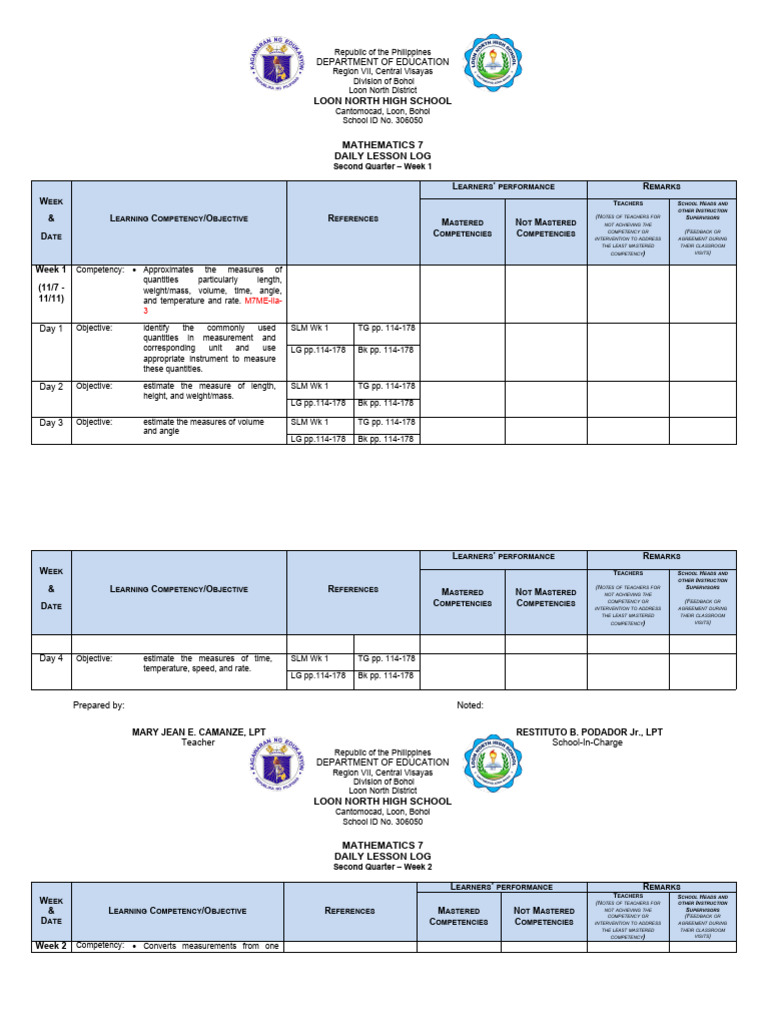 Math DLL - Q2 | PDF | Equations | Algebra