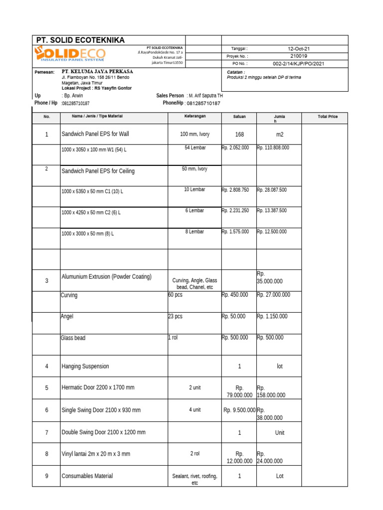 Data Pemesanan Gontoor | PDF | Secondary Sector Of The Economy | Building Engineering
