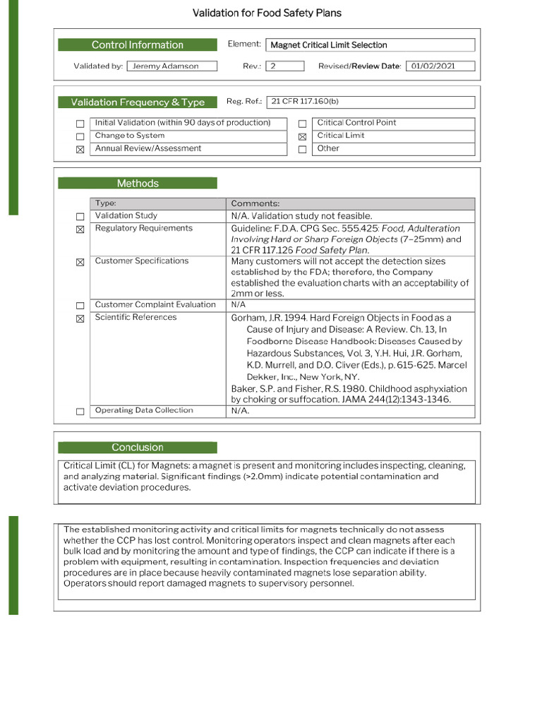 Validation Magnet Size Critical Limit | PDF