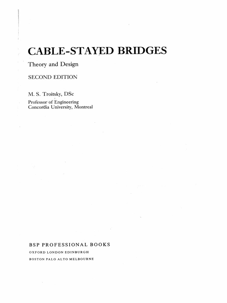Cable-Stayed Bridges-Theory and Design by M S Troitsky | PDF