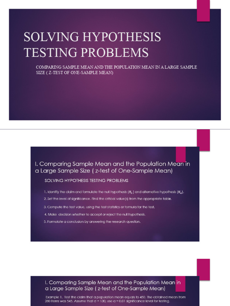 Z-Test Hypothesis Problems Guide | PDF | Self-Improvement