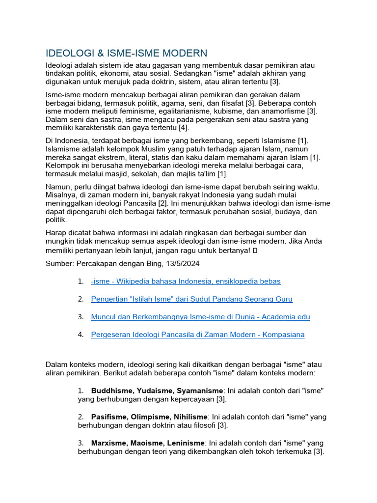 Ideologi & Isme-Isme Modern | PDF | Sejarah