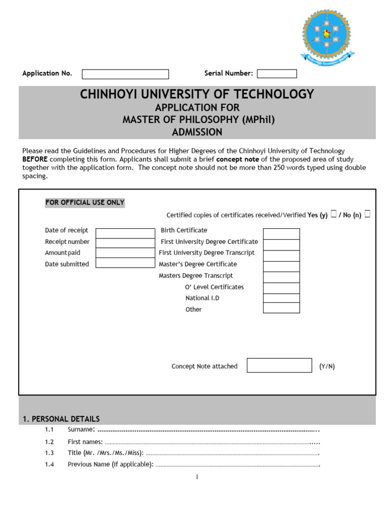 Mphil Applicationform | PDF | Banks