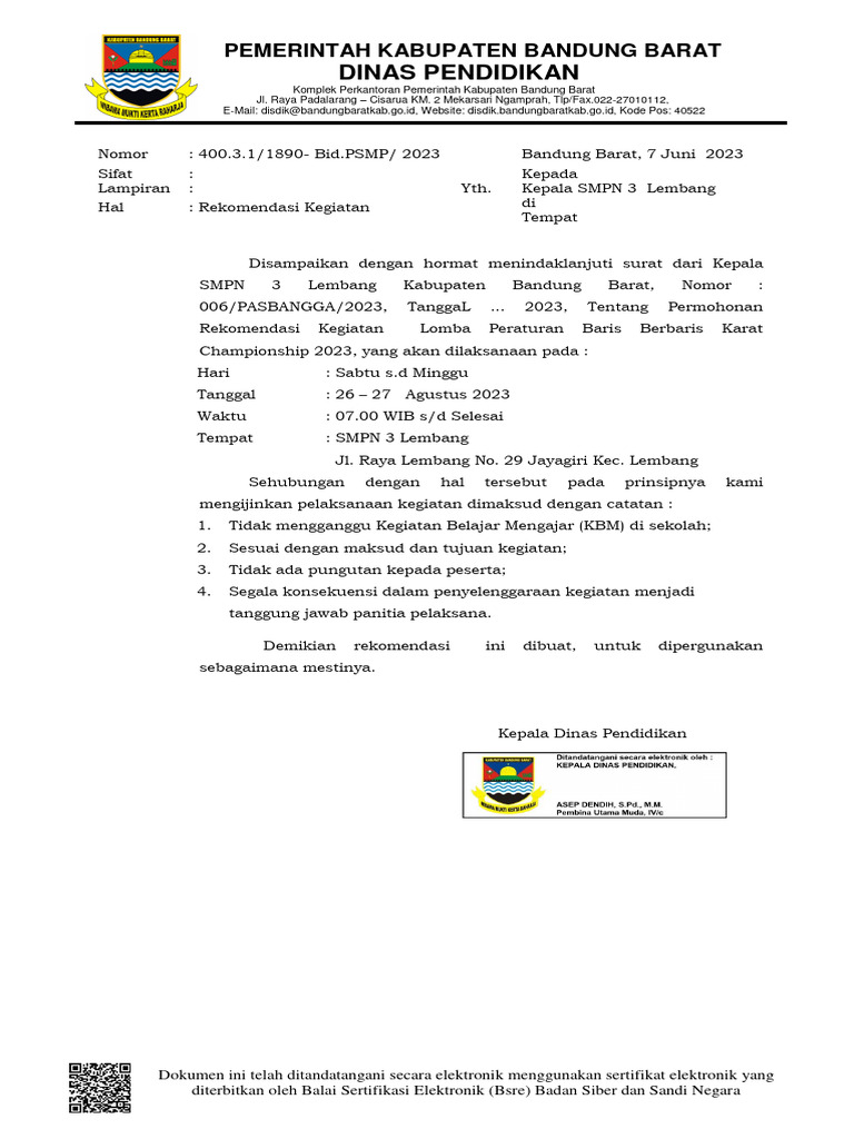 Surat Undangan Dan Juknis LPBB Karat Championship 2023 | PDF