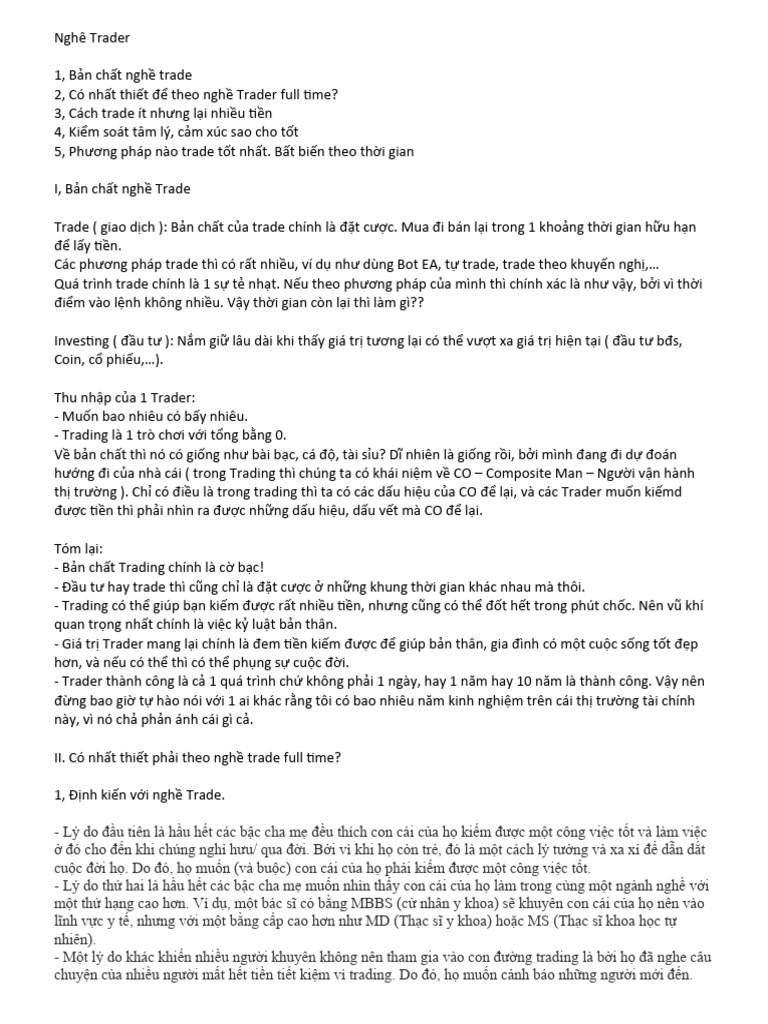 B1-Nghề Trader | PDF