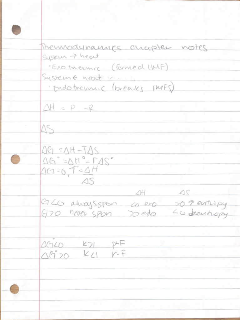 Thermodynamics Chapter Notes | PDF