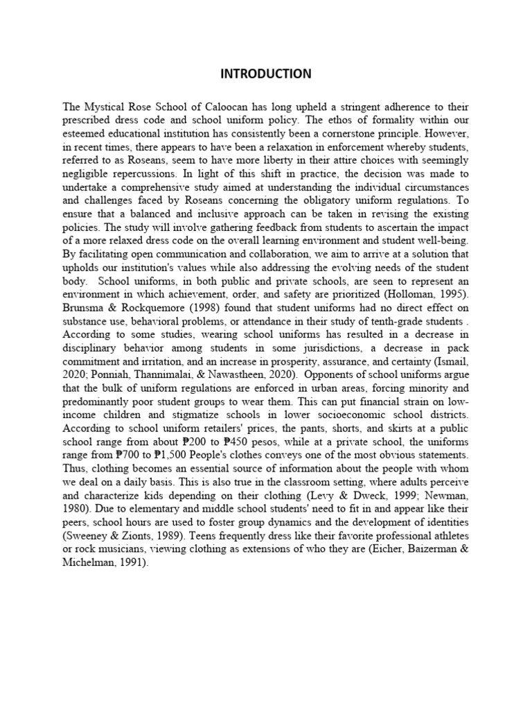 Introduction (Mandatory Uniform) | PDF | Social Psychology