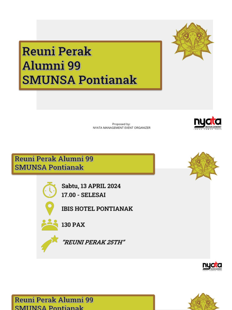 Proposal Reuni Perak Alumni Smunsa | PDF