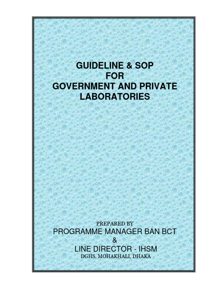 Guideline N SOP For Government and Private Laboratories | PDF ...