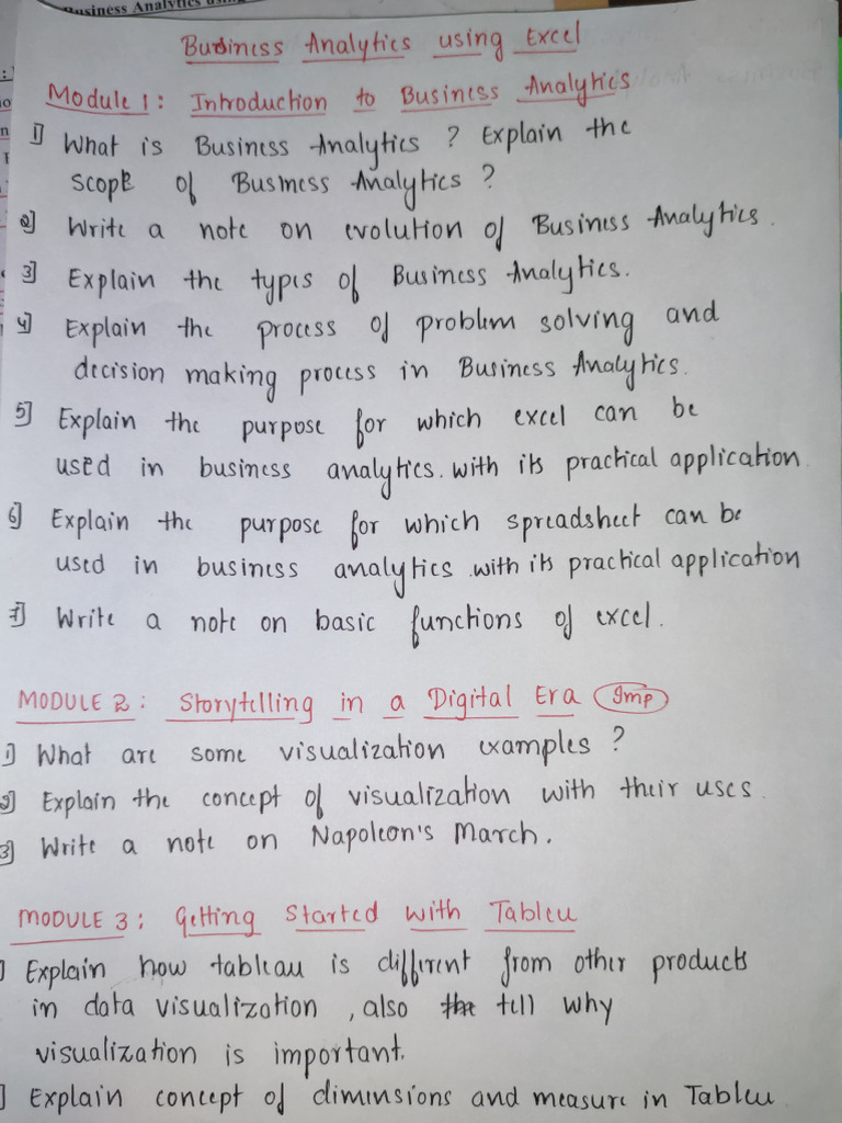 Business Analytics Using Excel Pdf