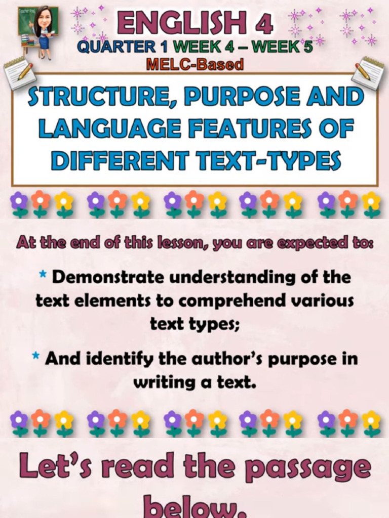 Lesson 4 & 5-Identify The Structure, Purpose and Language Features of ...