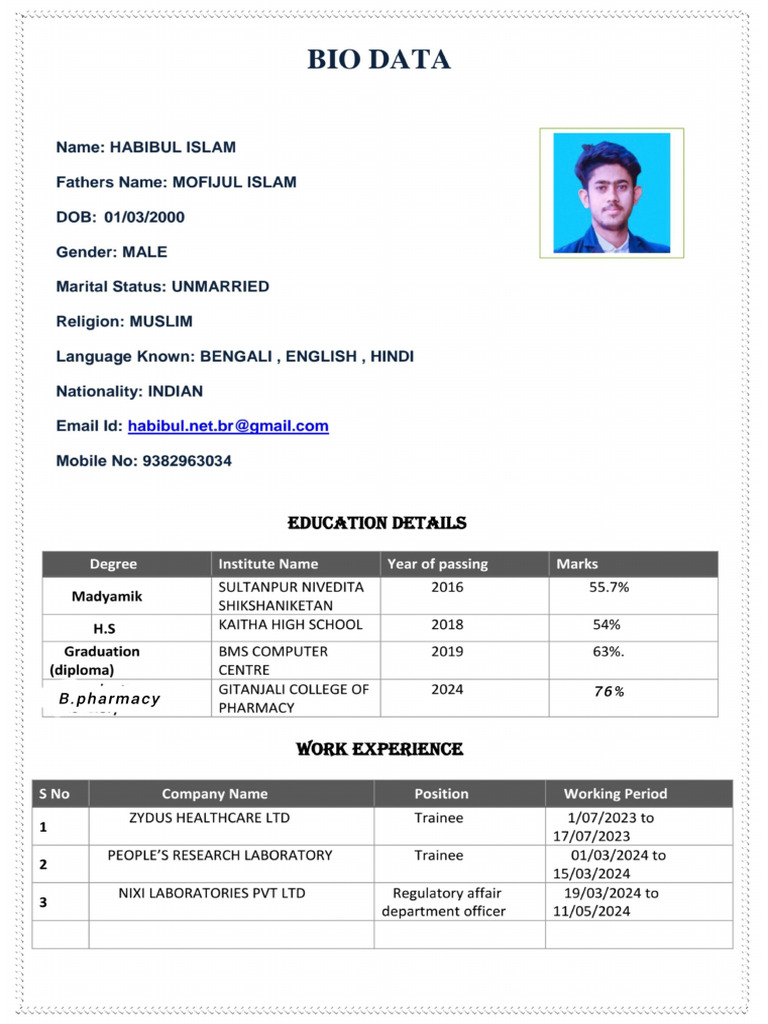 Habibul Islam. (Resume) | PDF
