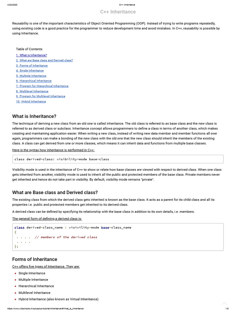 C Inheritance Pdf Inheritance Object Oriented Programming Class 8836