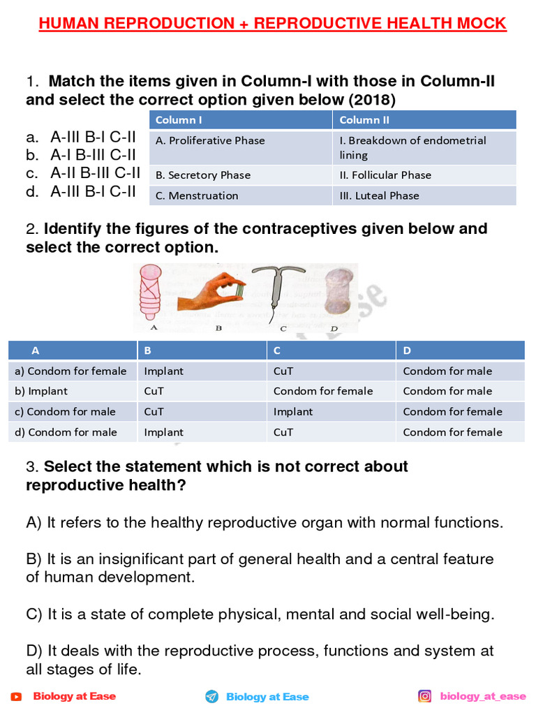 Human Reproduction + Reproductive Health.. | PDF | Menstrual Cycle ...