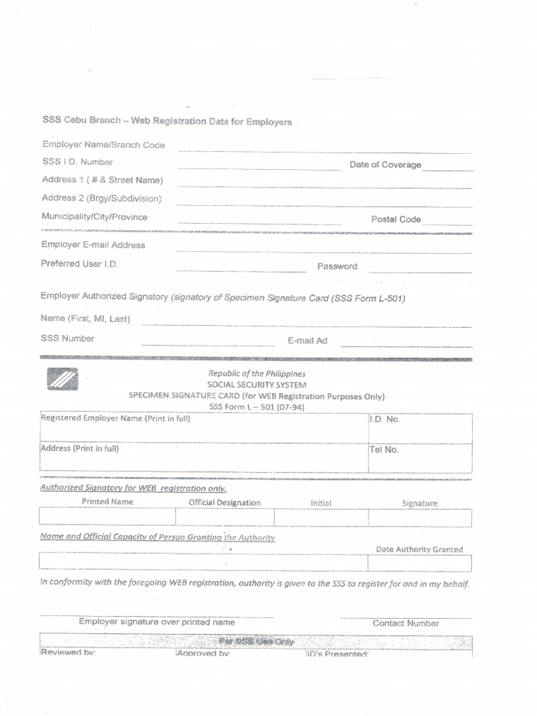 SSS Web Registration Form | PDF