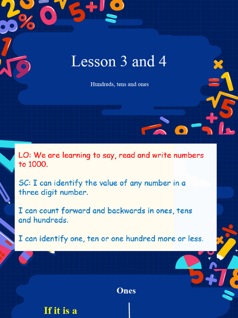 Maths Lesson 3 and 4 - Counting Forwards and Backwards | PDF | Notation ...
