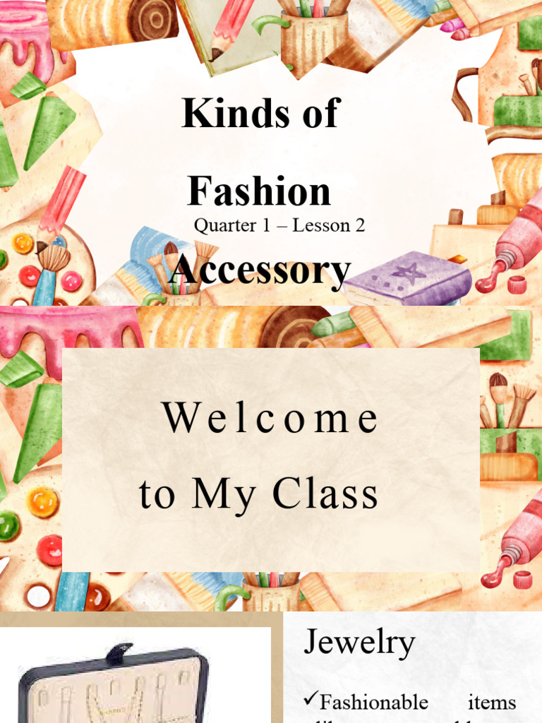 Kinds, Types, Classification of Fashion Accessories | PDF | Jewellery ...