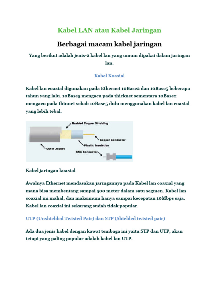 Kabel LAN Atau Kabel Jaringan | PDF