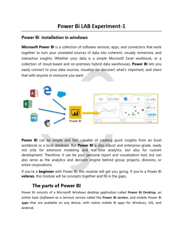 Power Bi Lab Experiment-1 | PDF | Mobile App | Application Software