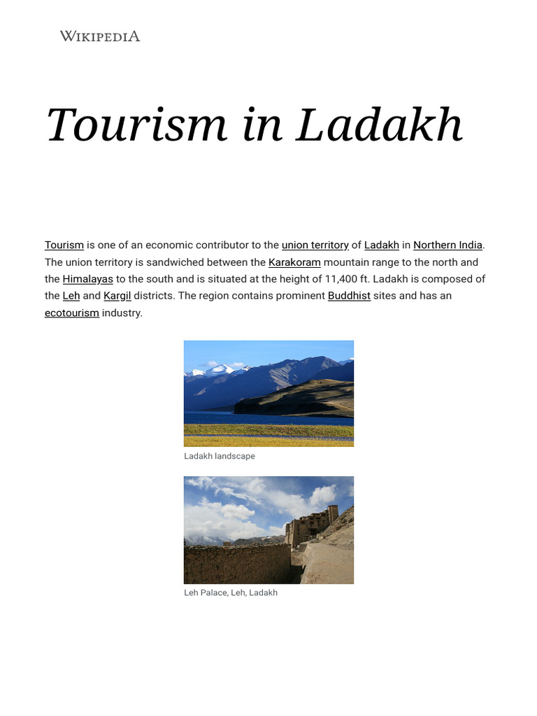 Tourism in Ladakh - Wikipedia | PDF