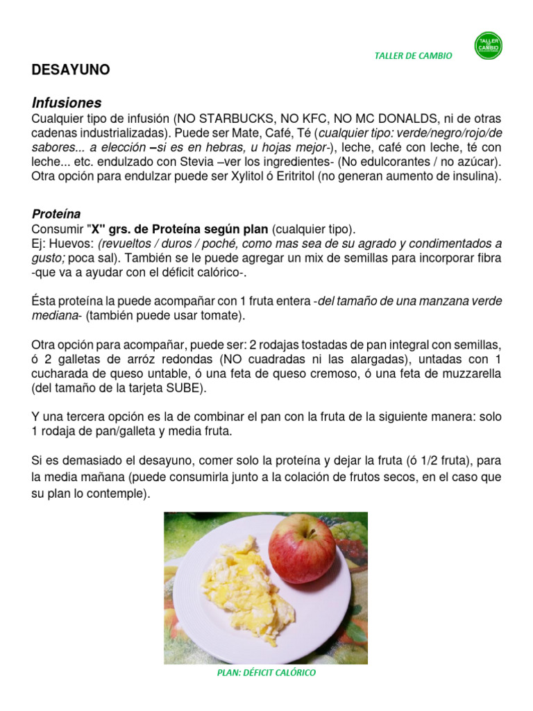 Plan - Déficit Calórico | PDF | Alimentos | Cocina