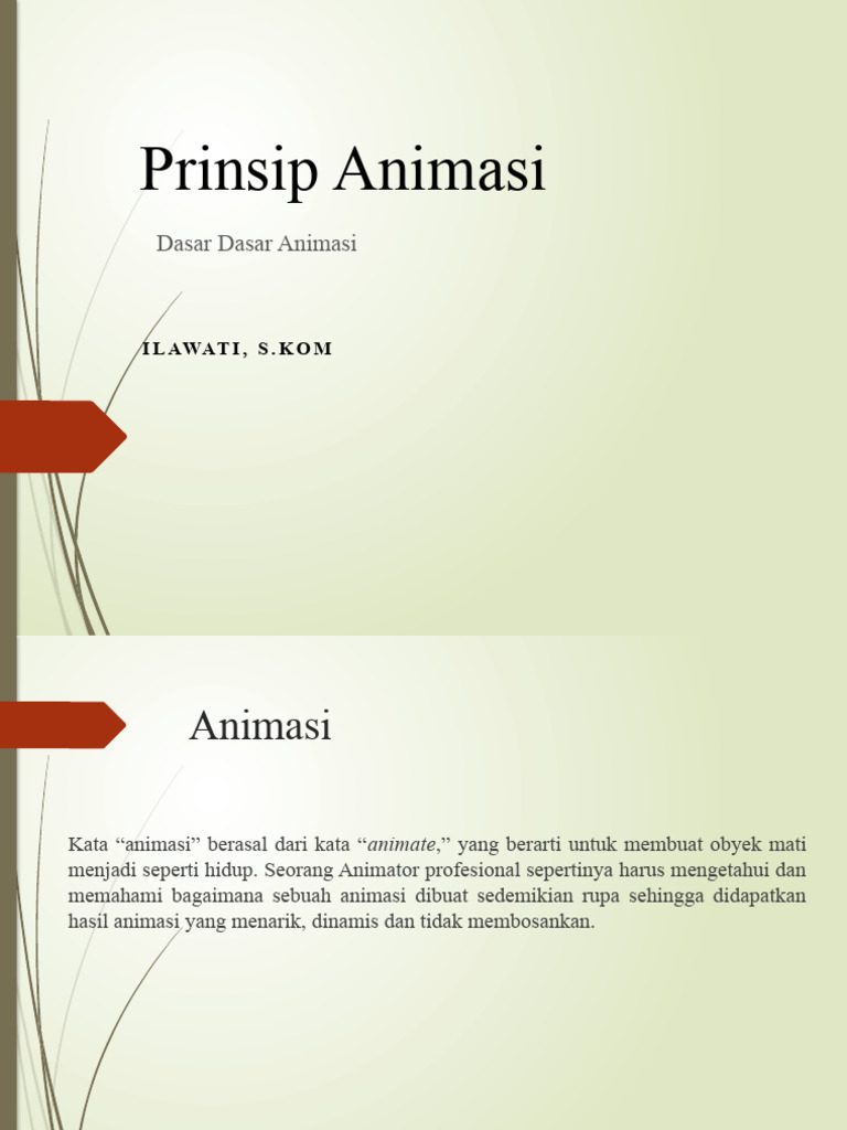 12 Prinsip Dasar Animasi | PDF