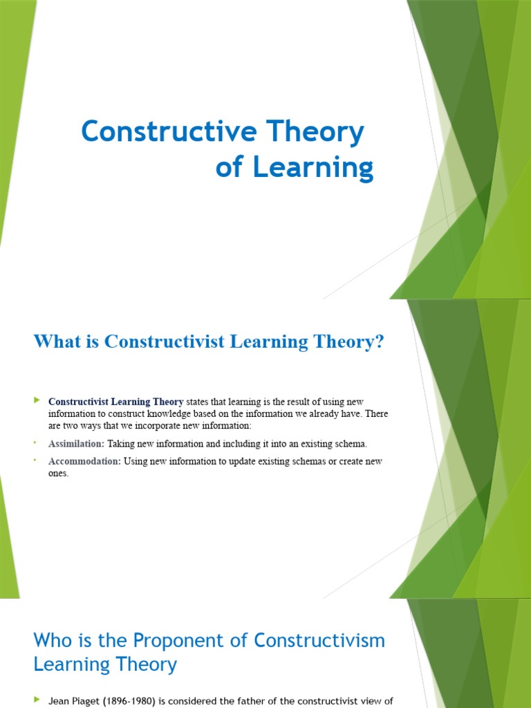 Constructive Theory Pdf Constructivism Philosophy Of Education Learning Theory Education