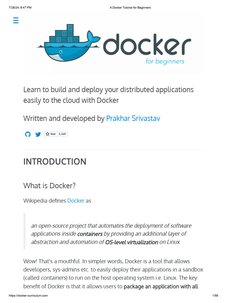 A Docker Tutorial For Beginners | PDF | Virtual Machine | Operating System