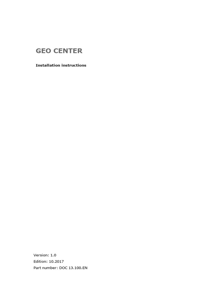 GEO CENTER Installation Guide | PDF | Installation (Computer Programs ...