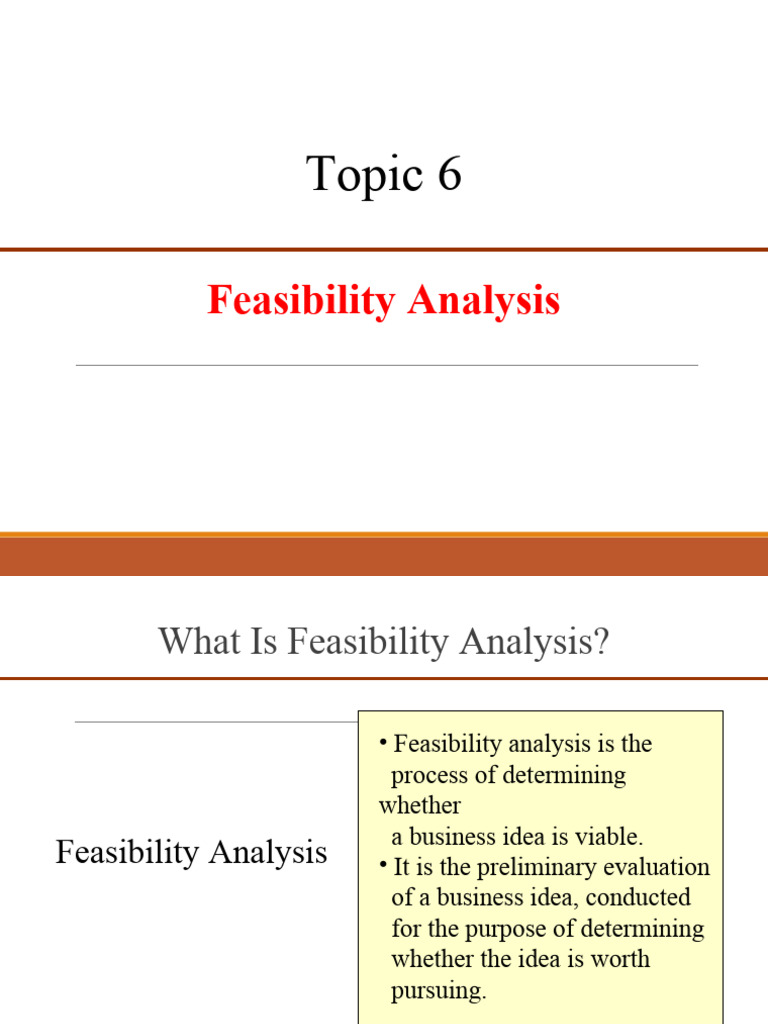 Topic 3 Feasibility Analysis | PDF | Cost Of Living | Feasibility Study
