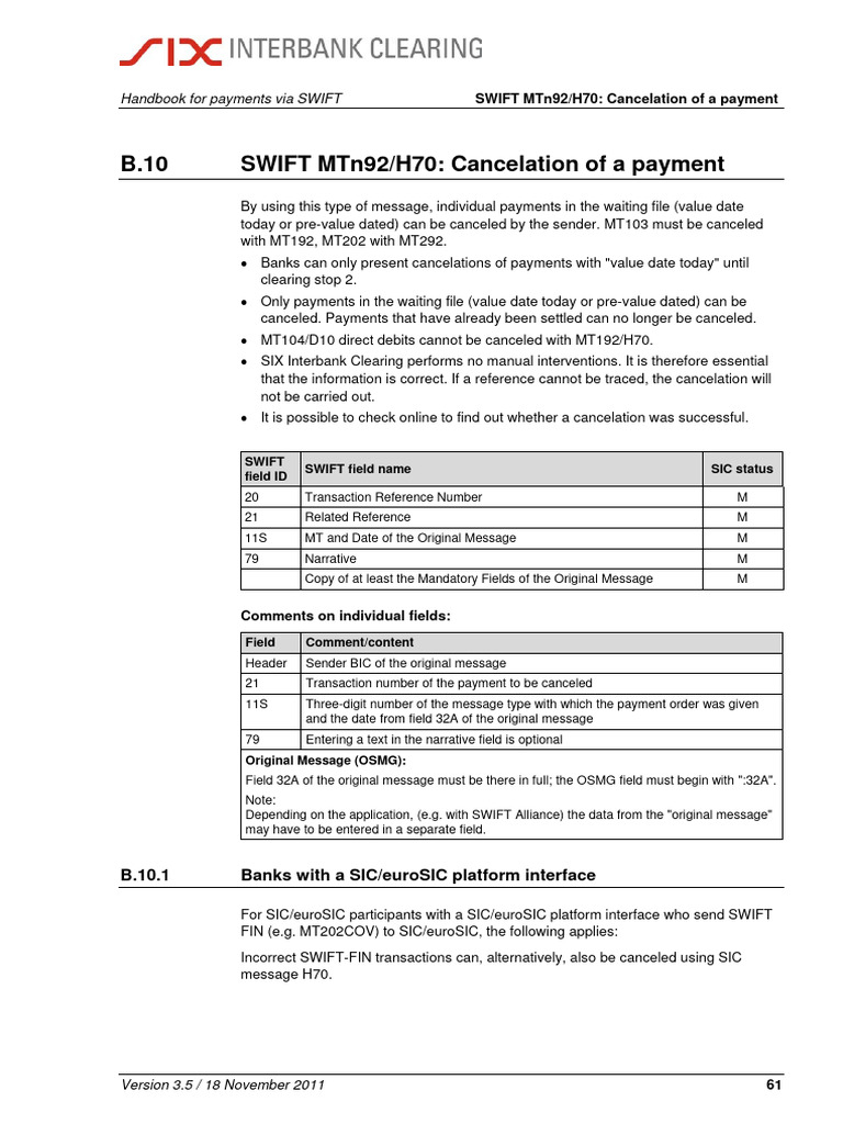 SWIFT Handbook Pages 61 | PDF | Computing | Banking Technology