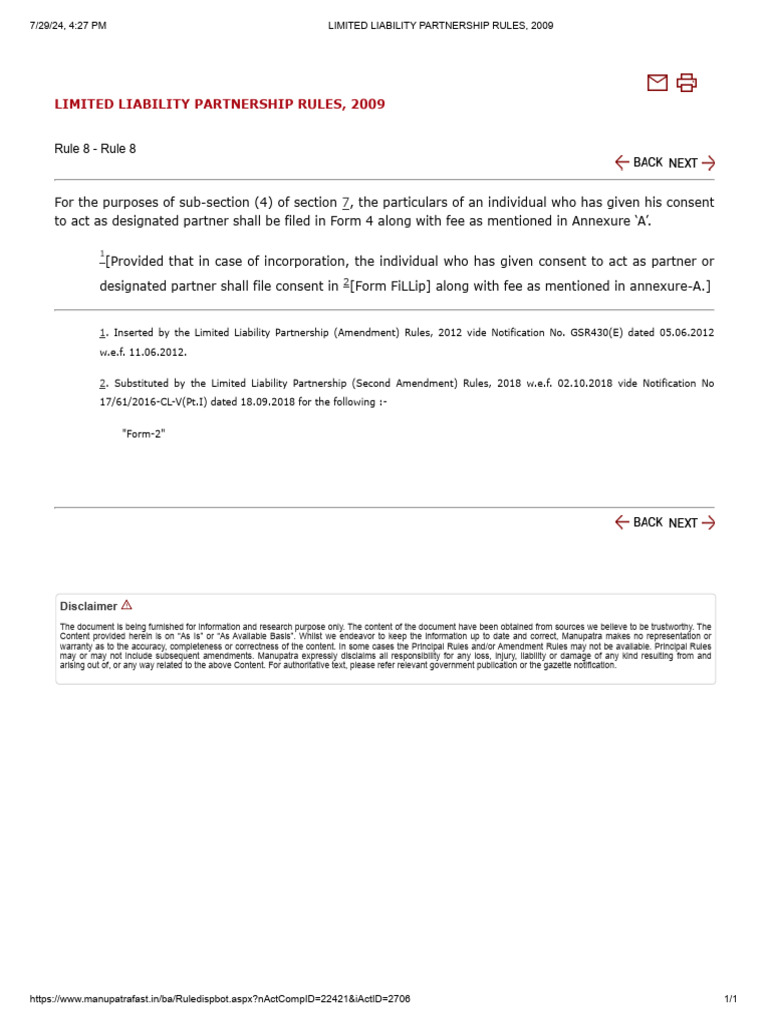 LLP Rules 2009 (Relevant Rules) | PDF | Limited Liability Partnership ...
