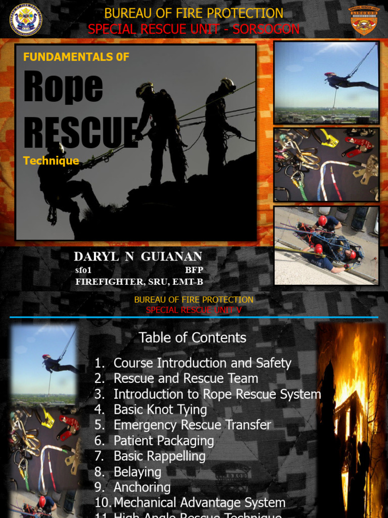 Basic Rope Rescue Technique | PDF | Knot | Rope