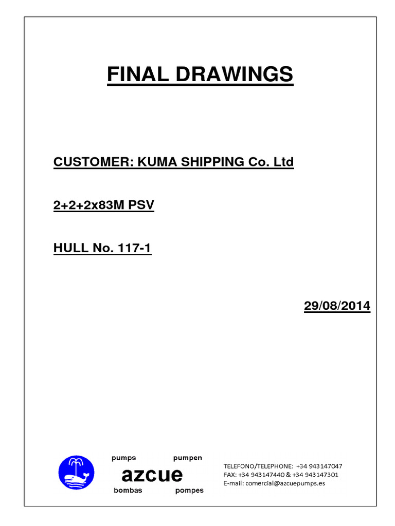 Azcue Pump Specifications for KUMA Shipping | PDF | Pump | Viscosity