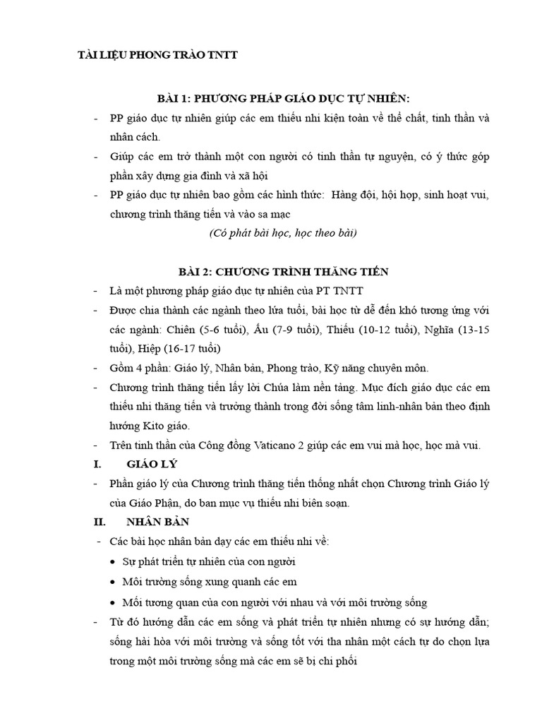 TÀI LIỆU PT TNTT C2 | PDF